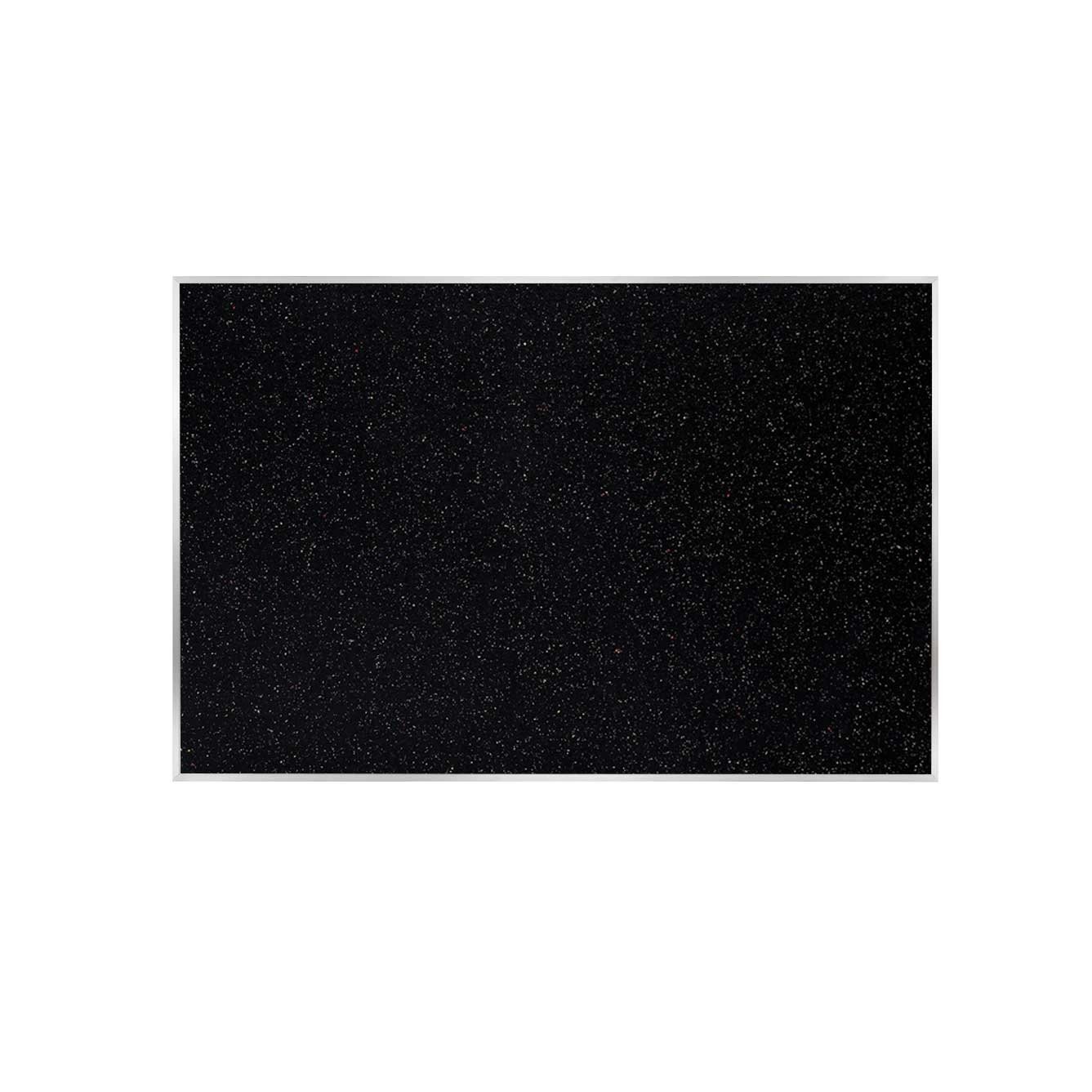 Ghent Recycled Bulletin Board, Satin Aluminum Frame, 4'H x 4'W, Black